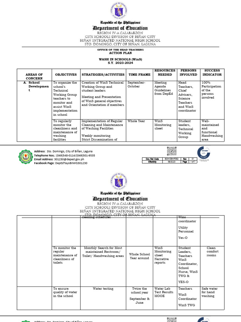 WINS .Action Plan | PDF