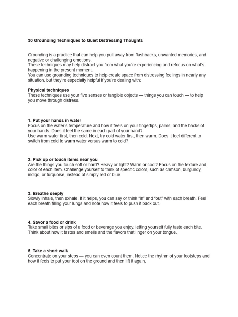 _30 Coping Skills (1) | PDF | Senses | Breathing
