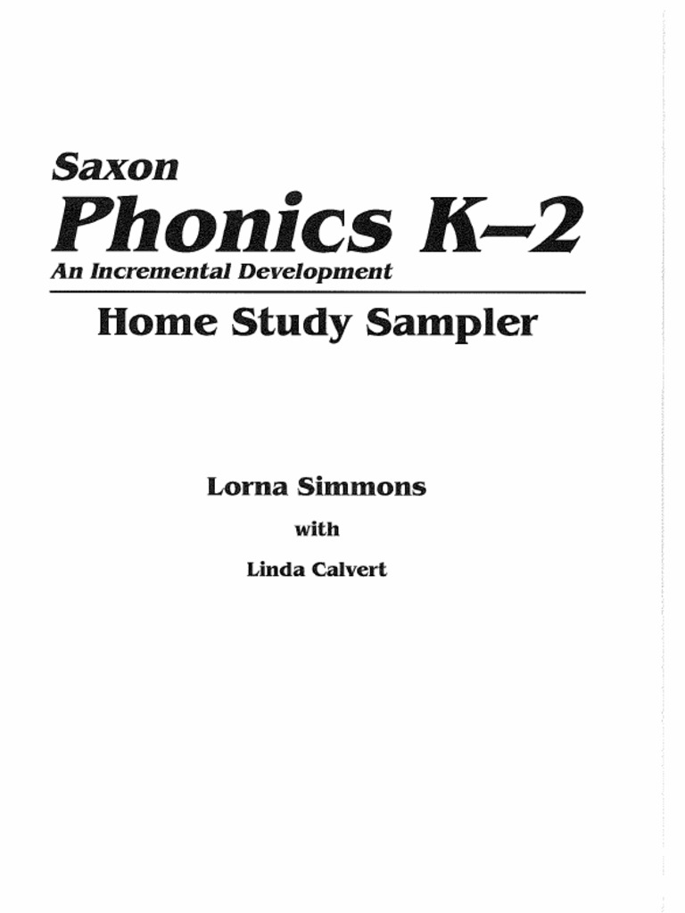 Saxon Phonics | PDF