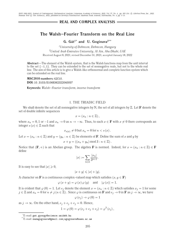 triadic-gat-goginava-CMAA205 | PDF | Fourier Transform | Function ...
