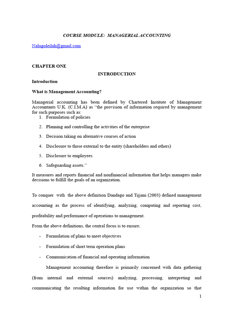 Managerial Accounting | PDF