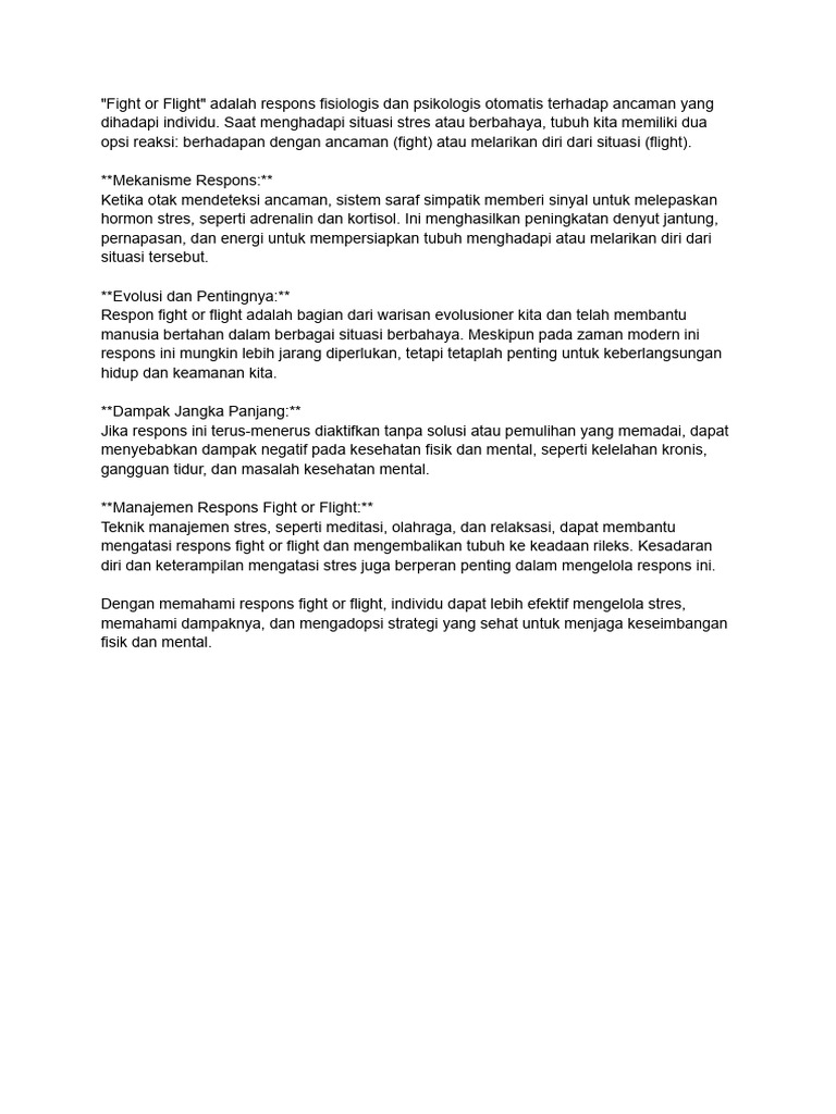 Apa Itu - Fight or Flight | PDF