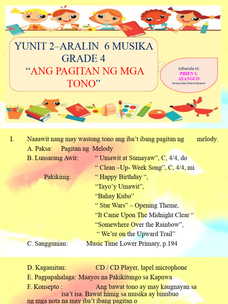 YUNIT 2 - ARALIN 6 Musika GRADE 4 Orig | PDF