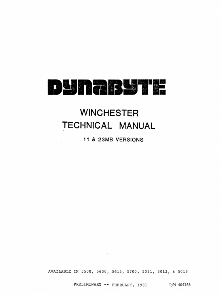Winchester Technical Manual Feb81 | PDF | Hard Disk Drive | Power Supply