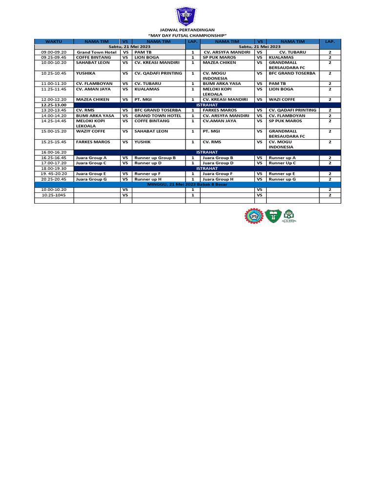 Jadwal Pertandingan | PDF