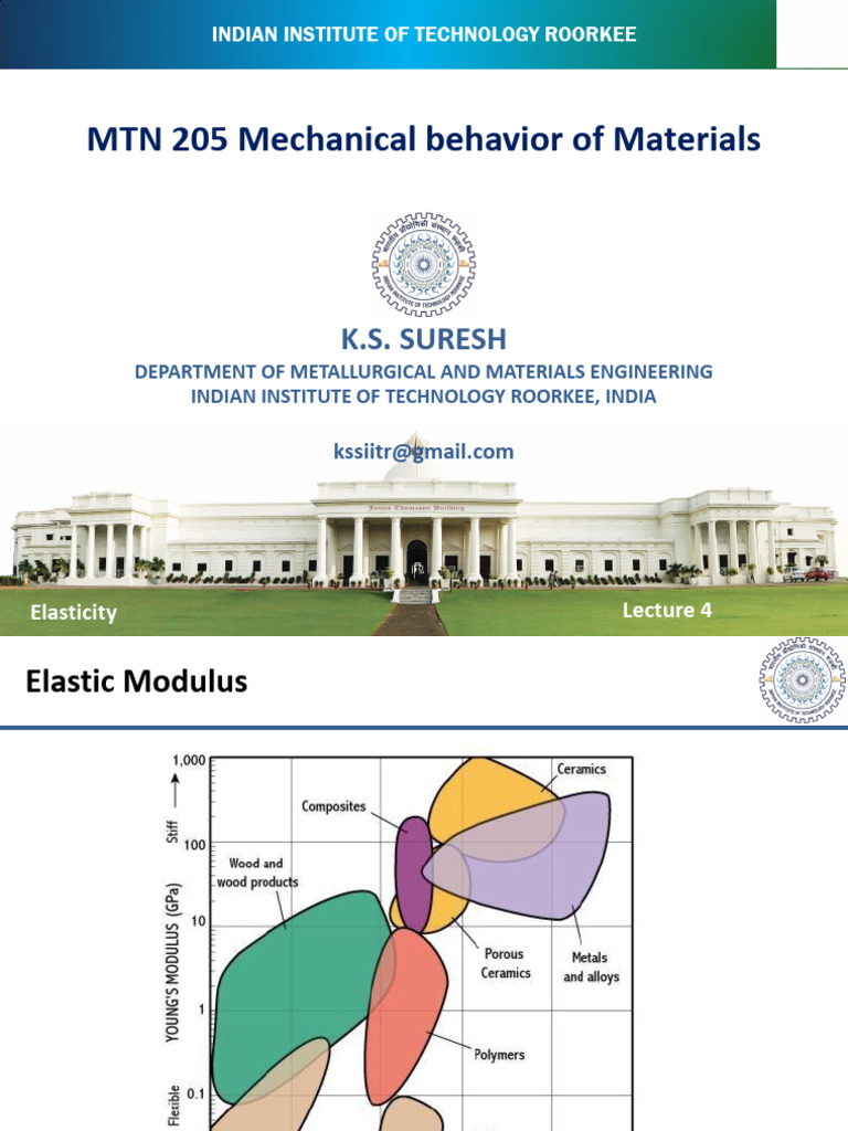 Lecture-4 Elasticity | PDF | Elasticity (Physics) | Young's Modulus