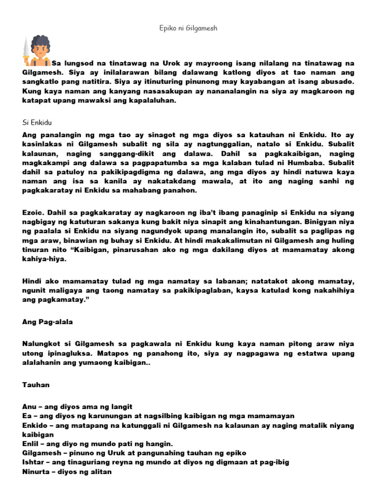 Epiko Ni Gilgamesh | PDF