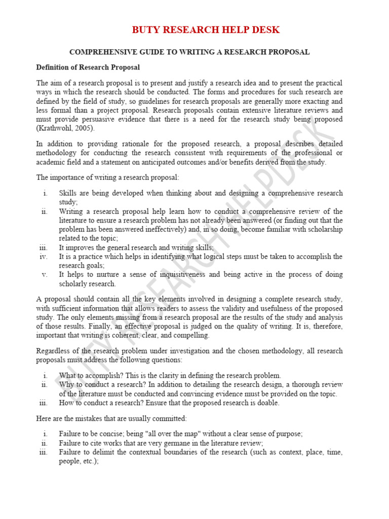 Comprehensive Guide to Research Proposals | PDF | Methodology ...