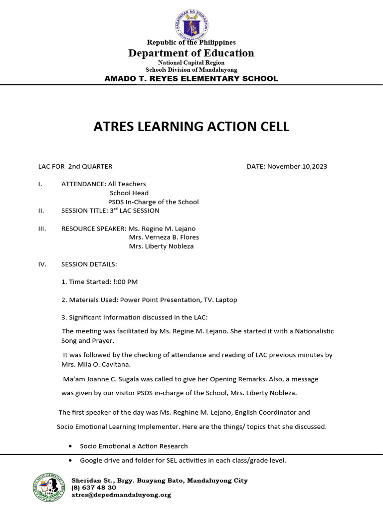 LAC-SESSION-new-template (1) November 10 | PDF | Learning | Behavior Modification