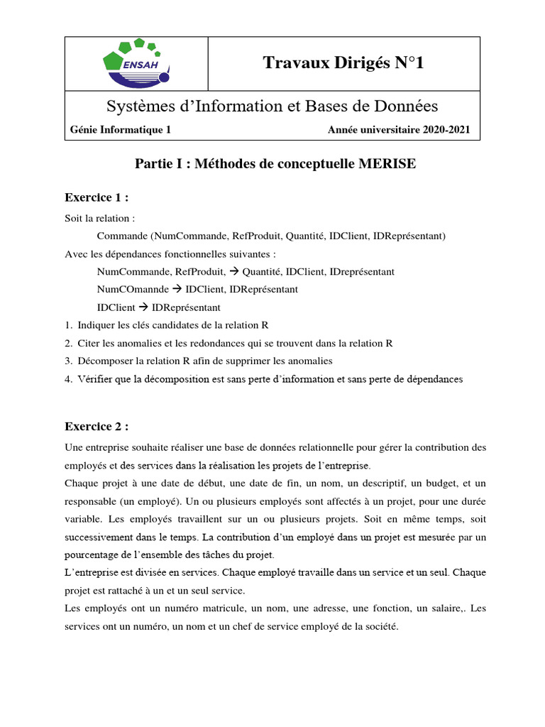 TD1 Merise | PDF