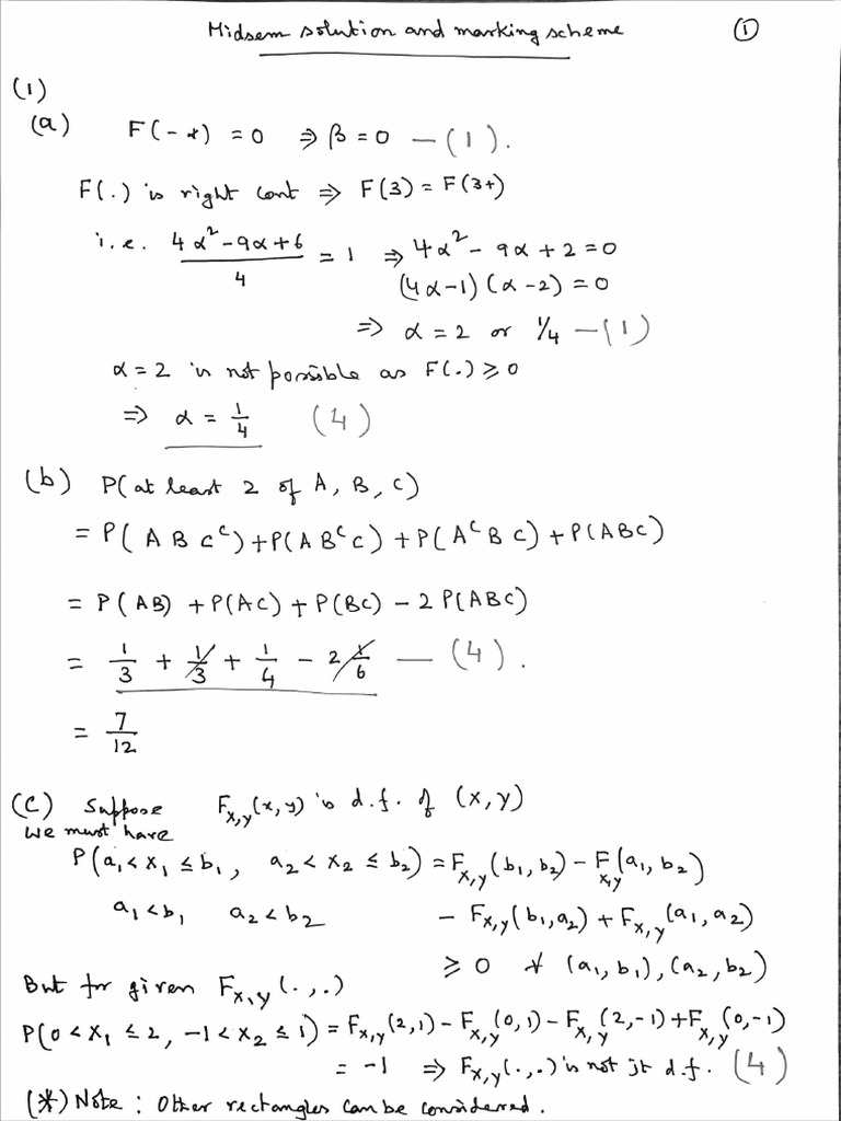 MSO201 Midsem Solution | PDF