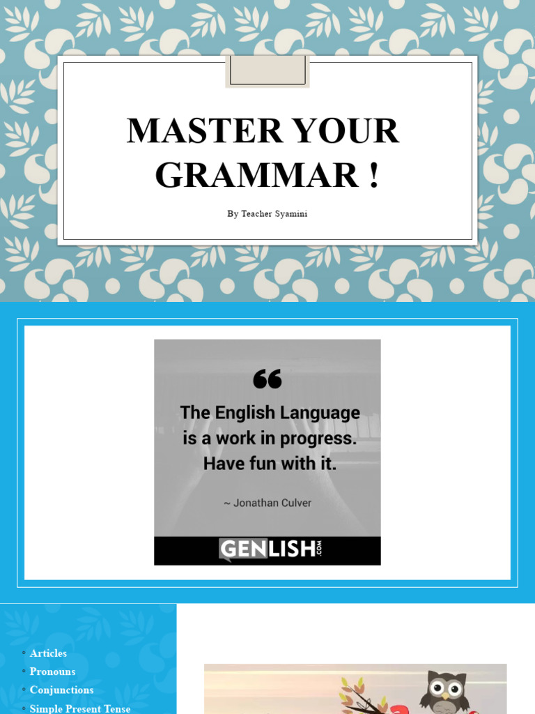 Master Your Grammar ! | Download Free PDF | Grammatical Number ...