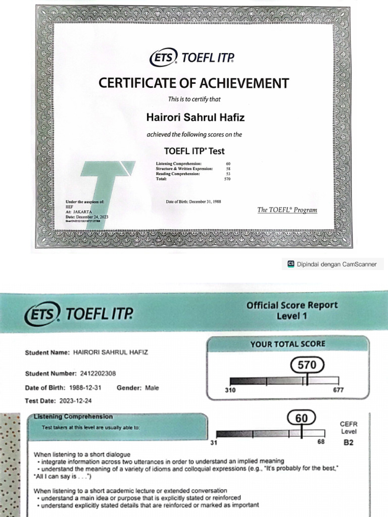 Toefl Itp Ets | PDF