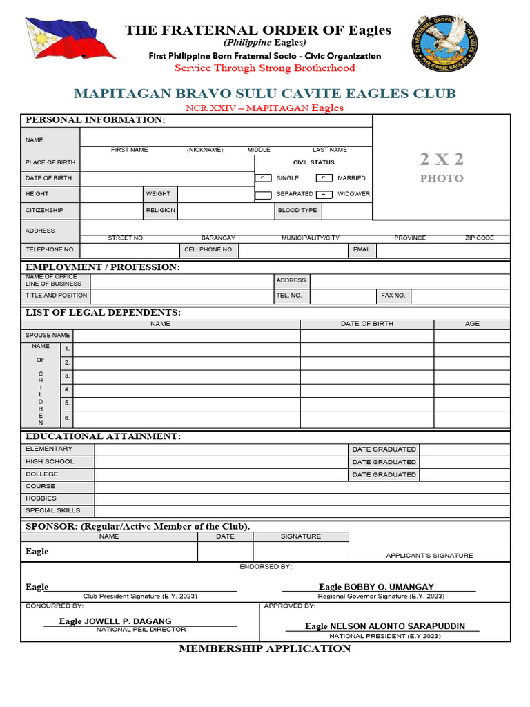 Membership Form | PDF | Government And Personhood | Justice