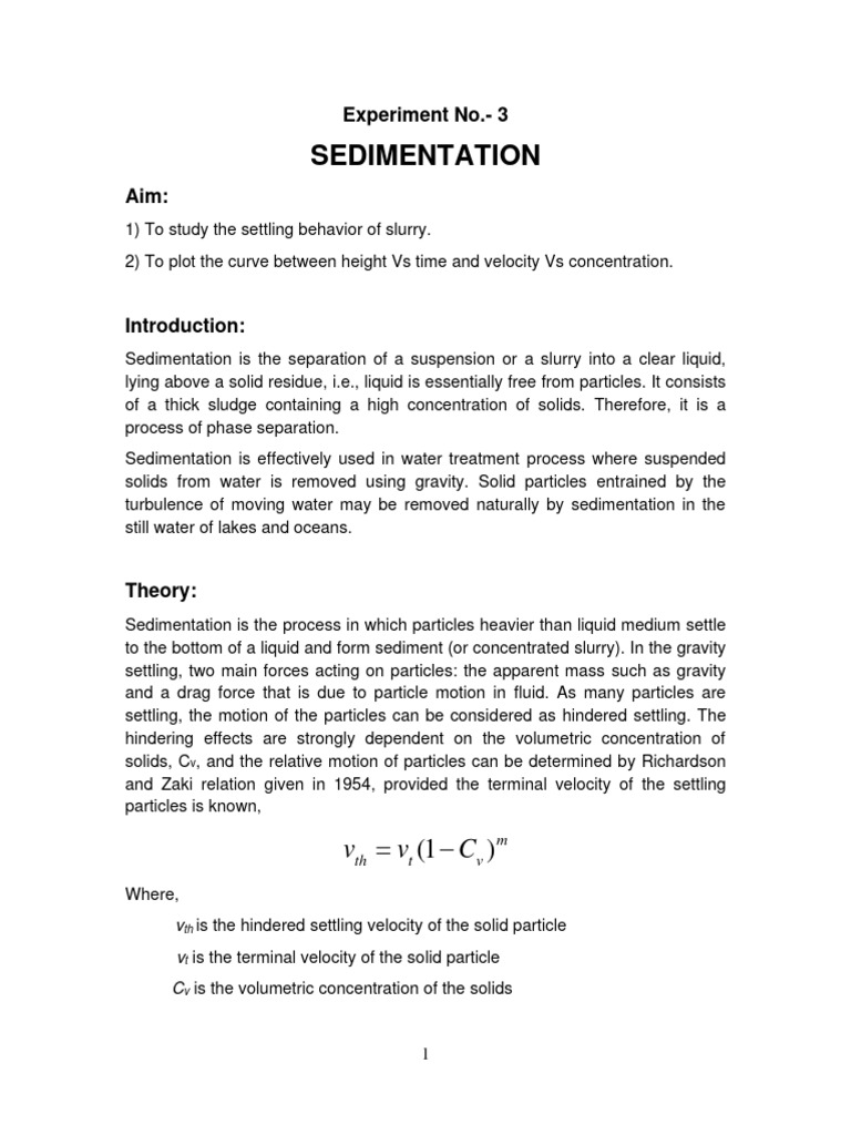 Sedimentation | PDF