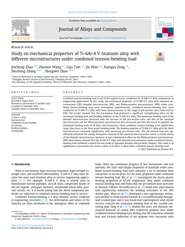 Study On Mechanical Properties of Ti-6Al-4 V Titanium Alloy With | PDF | Fracture | Strength Of ...