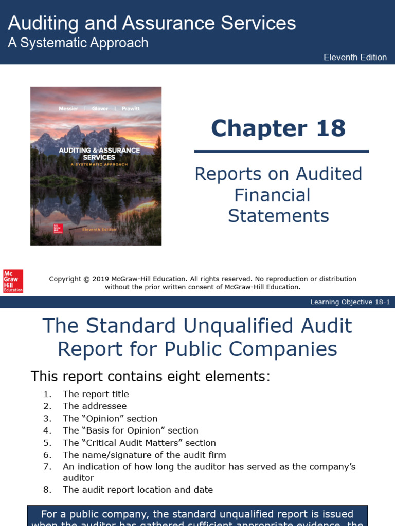 Messier 11e Chap18 Ppt-Revised | PDF | Auditor's Report | Financial Audit