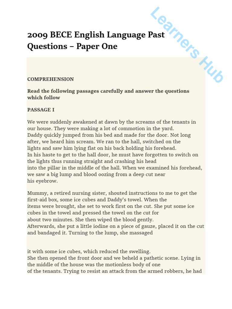 2009-BECE-English-Past-Questions-1 | PDF