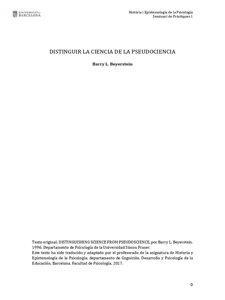 Distinguir La Ciencia de La Pseudociencia | PDF | Homeopatía | Pseudociencia