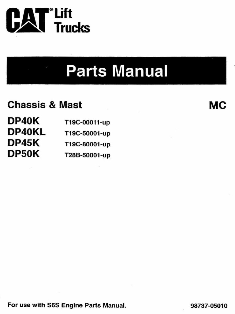 Cat Parts Manual Dp40k - Dp40kl - Dk45k - Dp50k | PDF