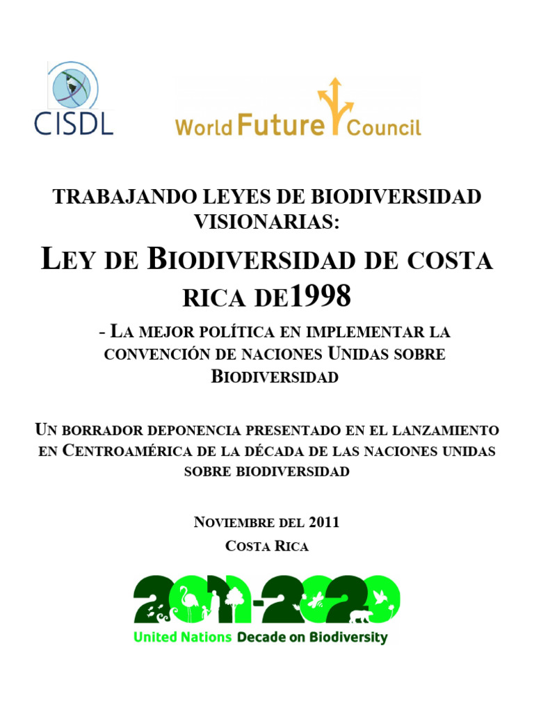 WFC-CISDL-Costa Rica BD Law paper-SPANISH-111107 | PDF