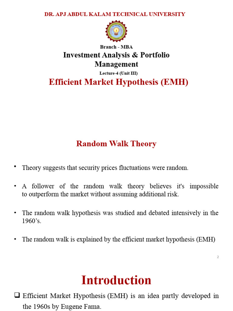 Iapm Unit 3 L-4 Emh | PDF