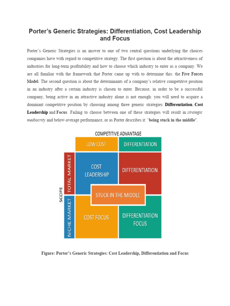 Generic Strategy | PDF | Strategic Management | Competitive Advantage