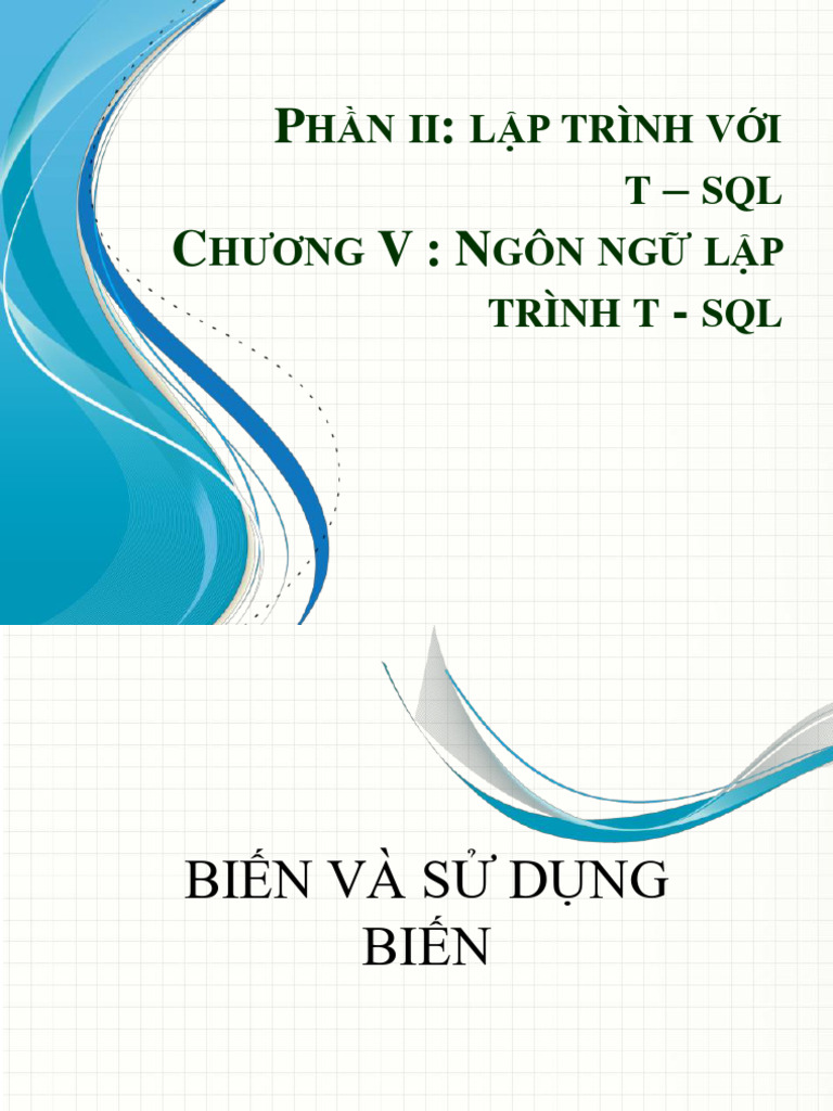 Chương 5. Ngôn ngữ lập trình T - SQL | PDF