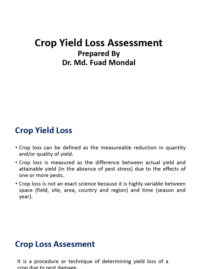 Crop Yield Loss Assesment | PDF