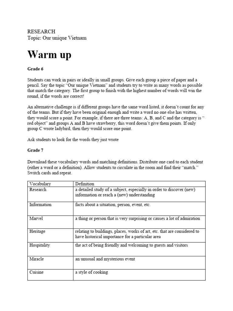 Warm up GP | PDF