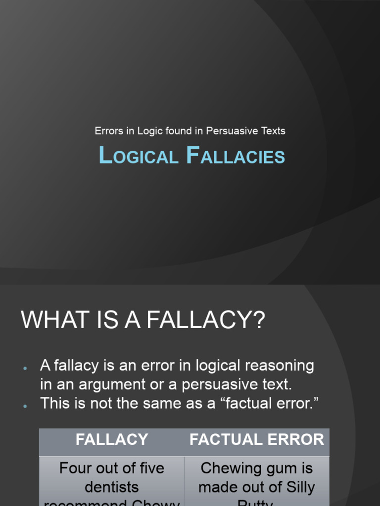 Logical Fallacies.pptx | PDF | Fallacy | Cognition