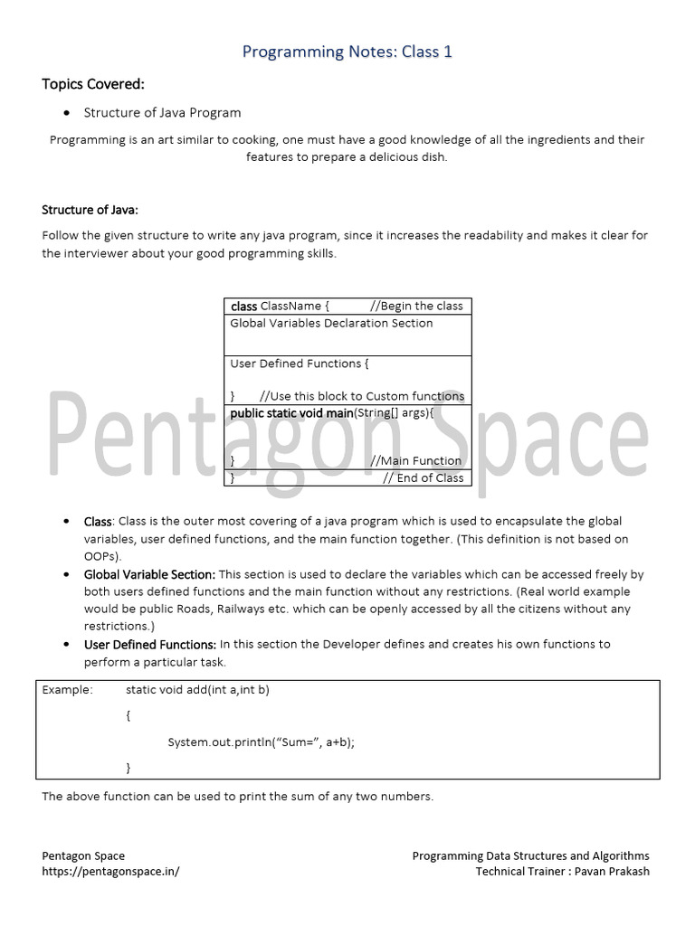 Programming Notes | PDF | Class (Computer Programming) | Information ... Programming Notes | PDF | Class (Computer Programming) | Information ...