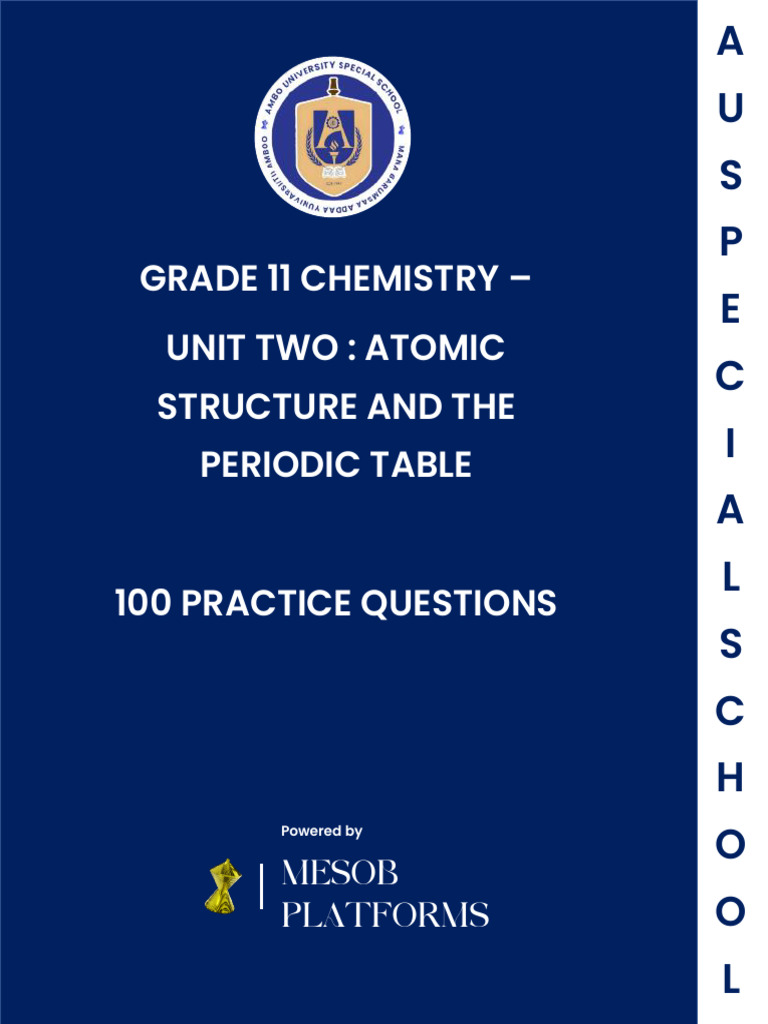 Chemistry G11 Unit 2 - Practice Questions | PDF
