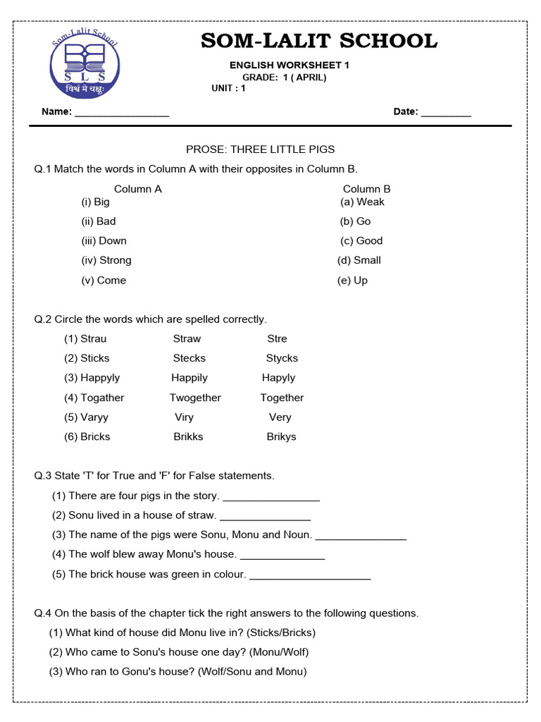 1 Eng LWS 1 | PDF | Language Arts & Discipline