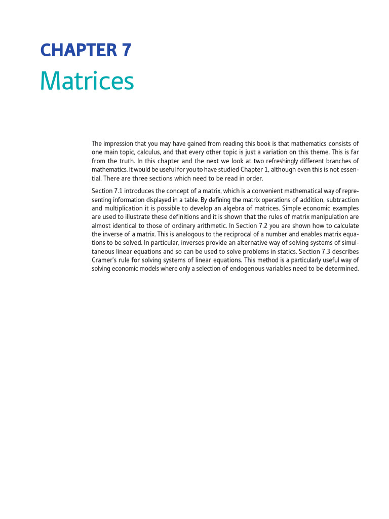 Basic Matrix Operations | PDF