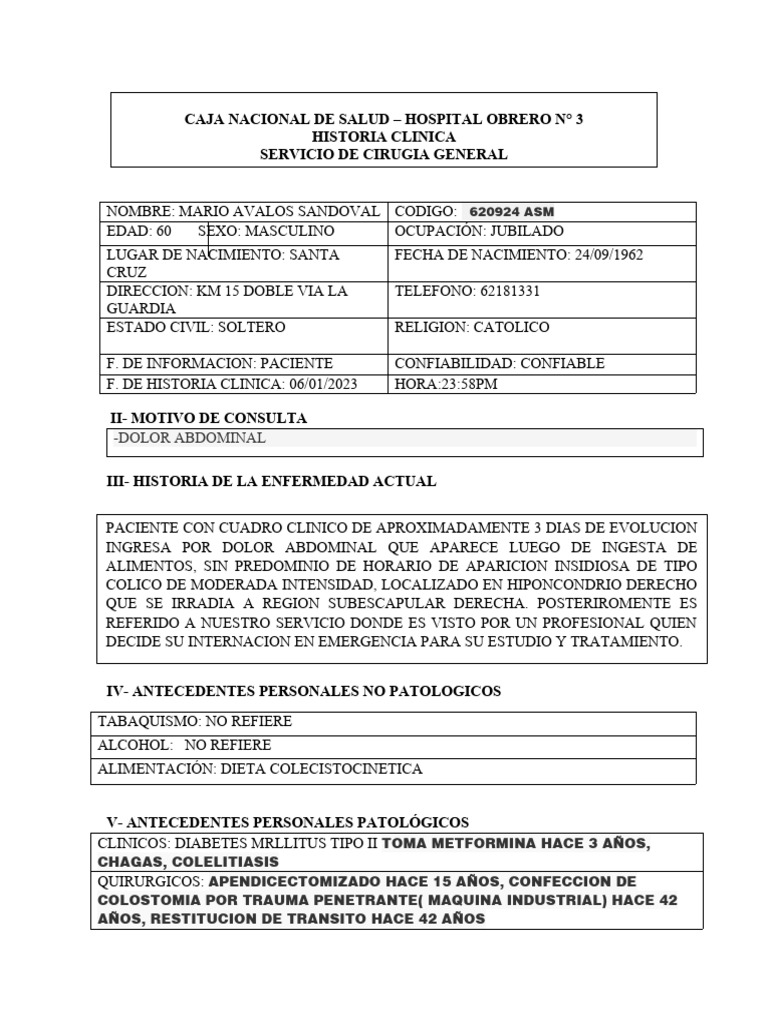 H.C. Jhilda Romero - Mario Avalos | PDF | Especialidades Medicas | Causas de la muerte