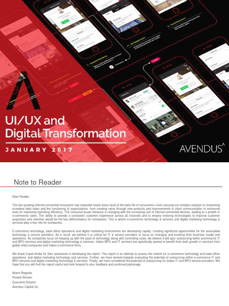 Avendus - UIUX and Digital Transformation | PDF | E Commerce | Analytics
