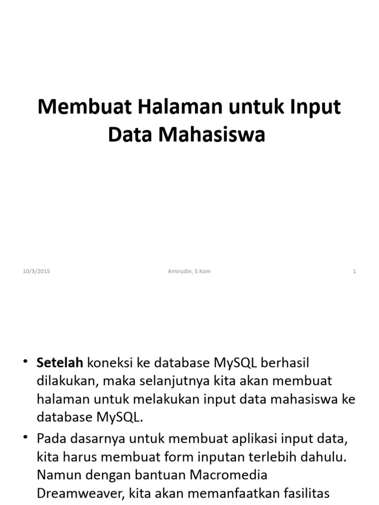 Membuat Halaman Untuk Input Data Mahasiswa | PDF