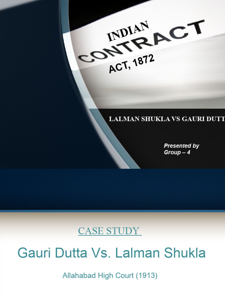 Lalman Shukla vs Gauri Dutt Case Study | PDF