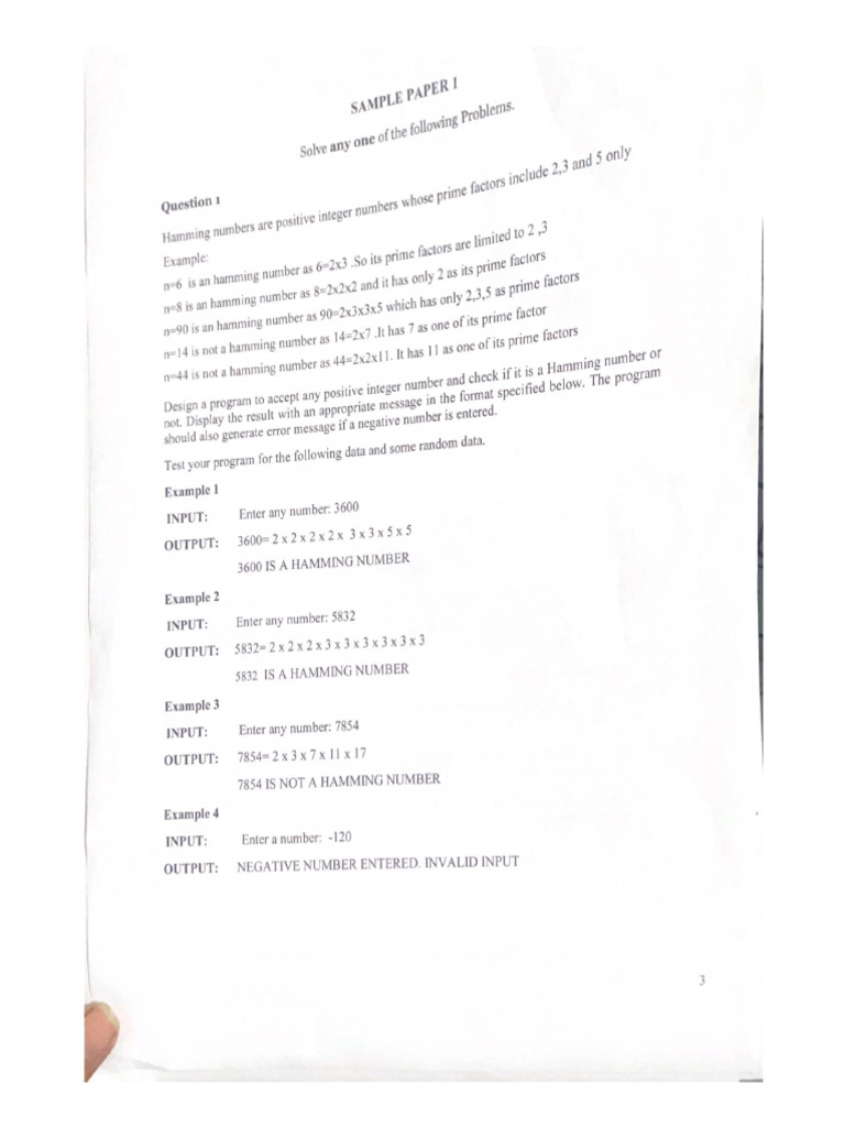 Hamming Numbers Are Positive Integer Numbers Whose Prime Factors Include 2,3 and 5 Only | PDF