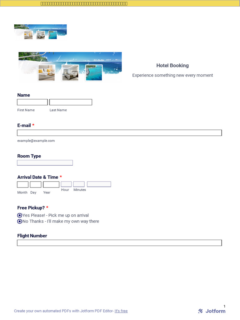 Hotel Booking Form | PDF