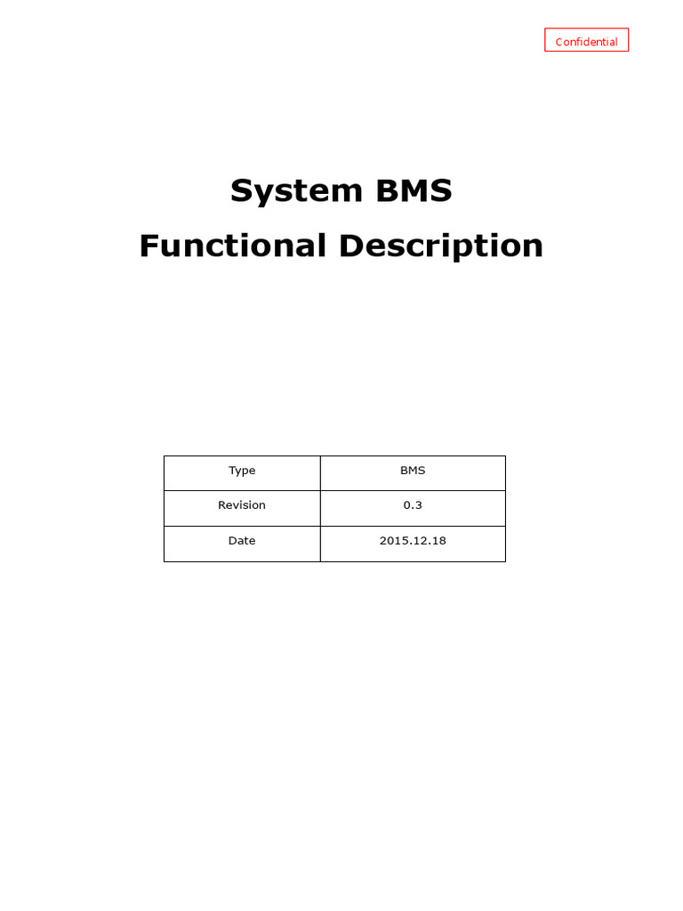 TI - 20190731 - E2 - System BMS Functional Description - V10 - EN | PDF