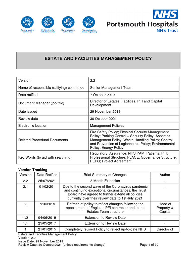 Estate Management Policy Overview | PDF | Health Care | National Health ...