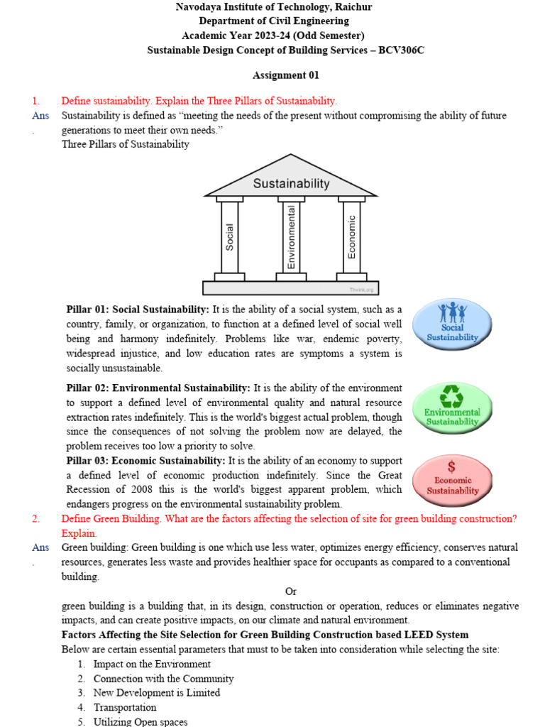 SDCBS Assignments | PDF | Green Building | Sustainability