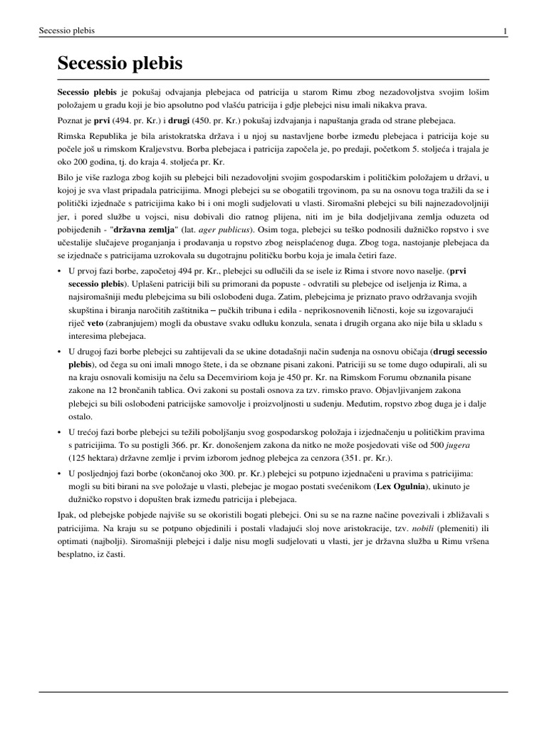 Secessio Plebis | PDF
