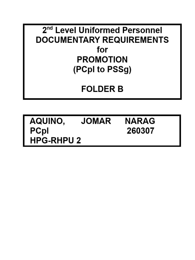Promotion Requirements for 2nd Level Personnel | PDF