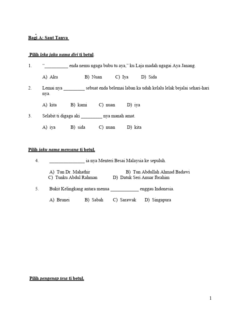 Bahasa Iban Primari 3 | PDF | Griya & Taman