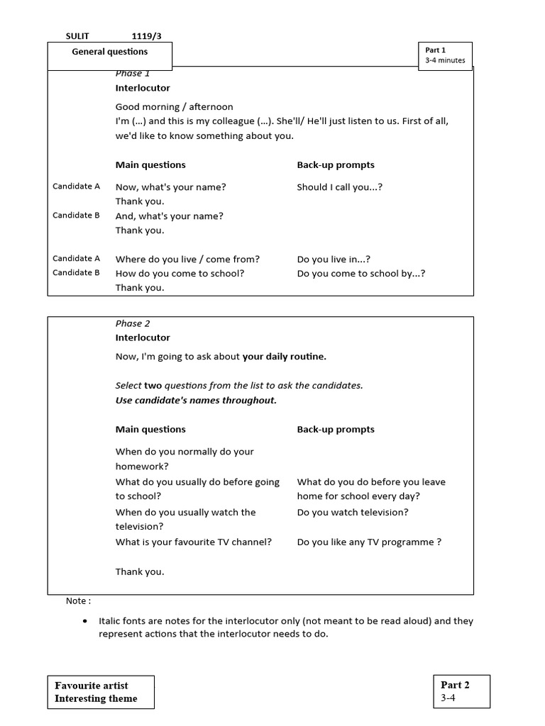 UBBI Speaking Test Guide SPM 2025 | PDF | Foreign Language Studies