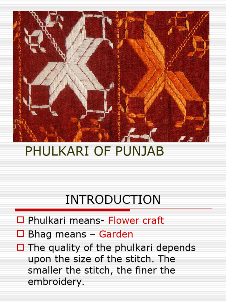 04 Phulkari of Punjab | PDF | Clothing | Textile Arts