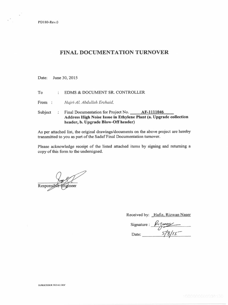 Final Documentation Handover | PDF